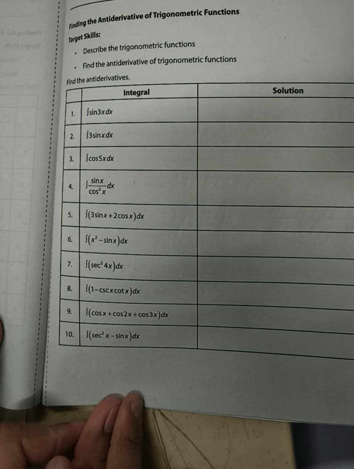 Finding the Antiderivative of Trigonometric | StudyX