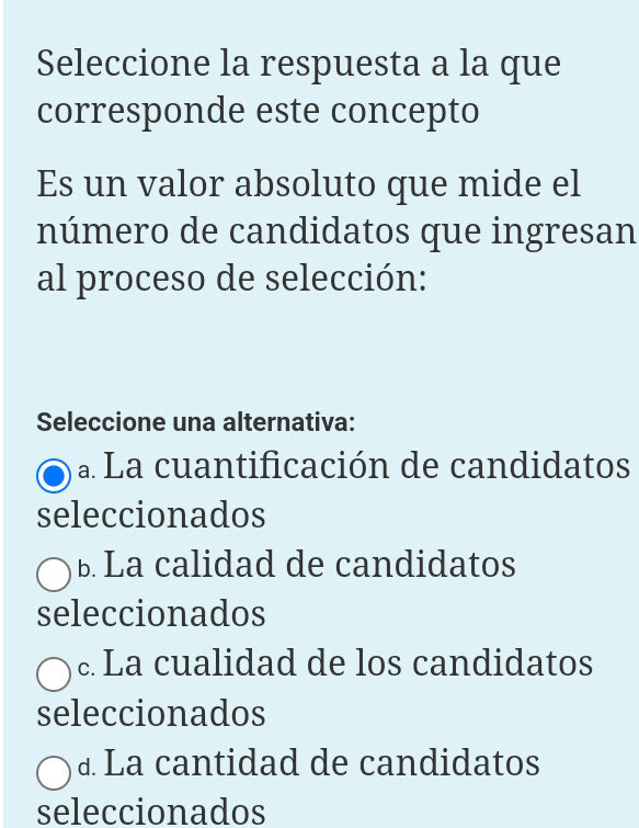 Seleccione la respuesta a la que corresponde | StudyX