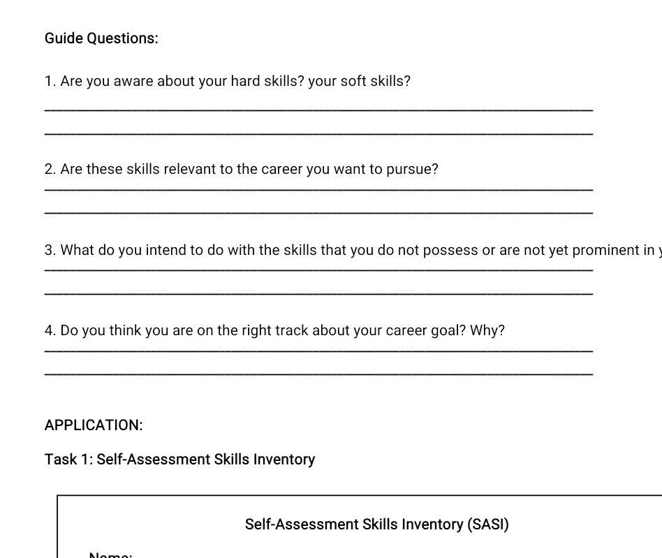 Guide Questions 1 Are you aware about your | StudyX