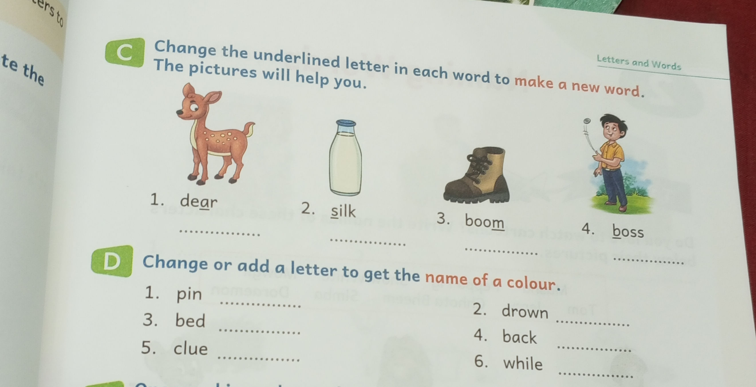 C Change the underlined letter in each word | StudyX