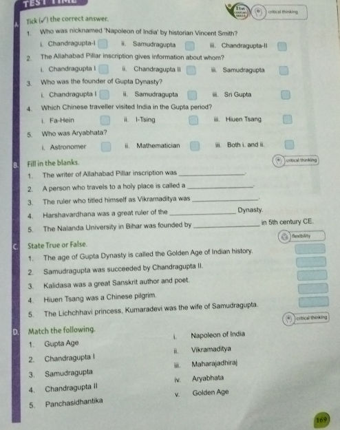Tick(/) the correct answer 1 Who was | StudyX