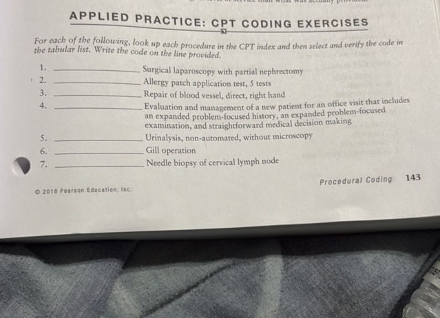APPLIED PRACTICE CPT CODING EXERCISES For | StudyX