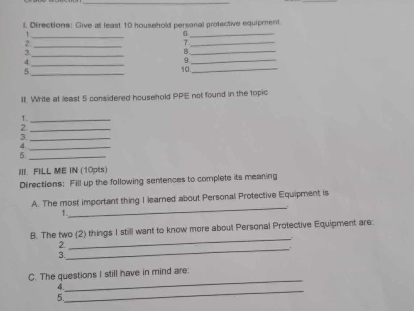 1 Directions Give at least 10 household | StudyX