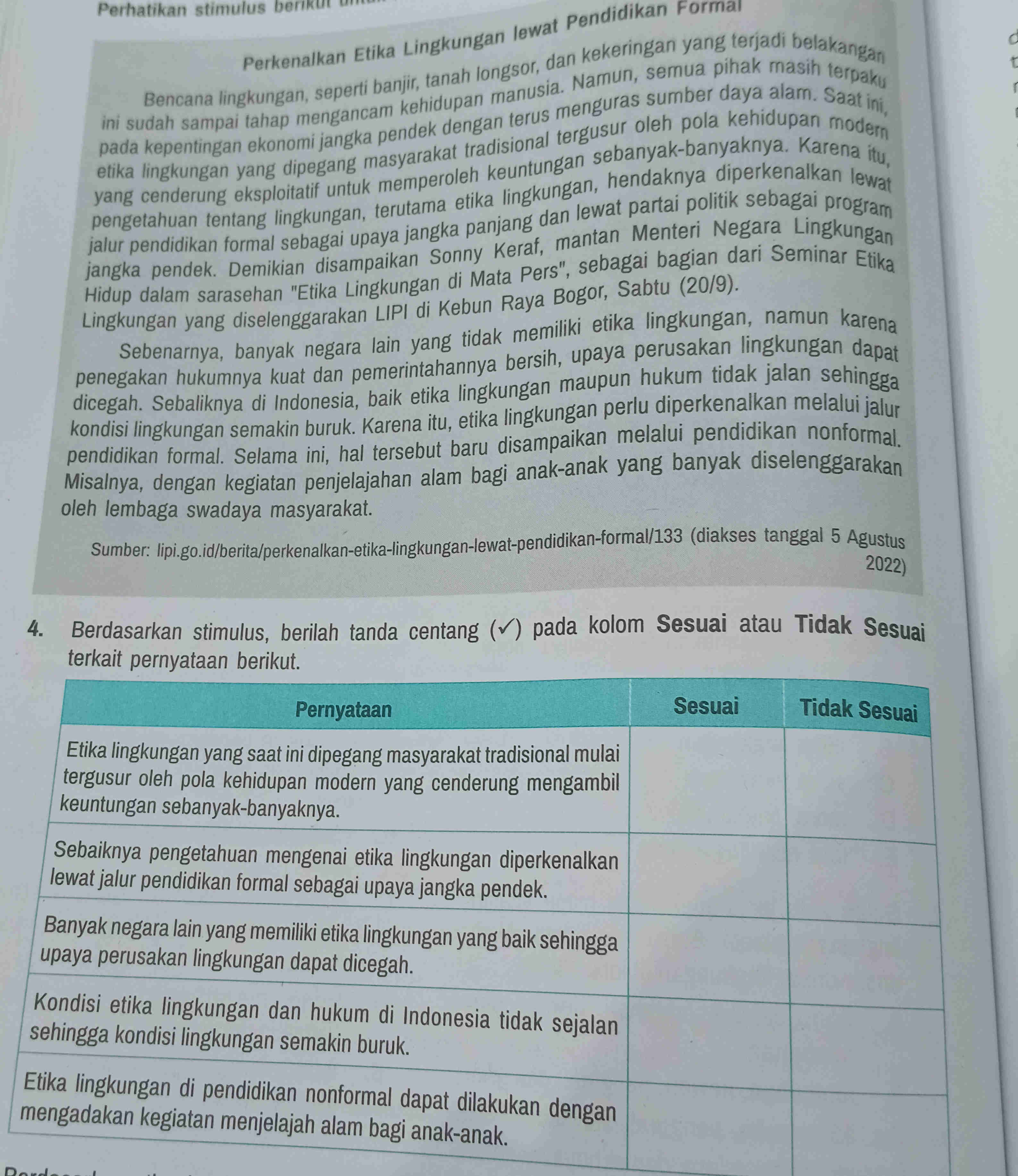 Perhatikan stimulus berikut Perkenalkan | StudyX