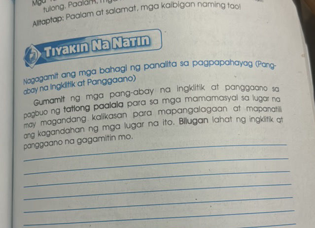 Nagagamit ang mga bahagi ng panalita sa | StudyX