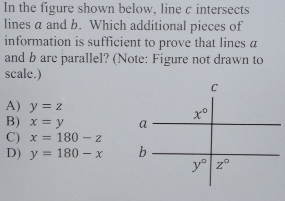 In the figure shown below line c intersects | StudyX