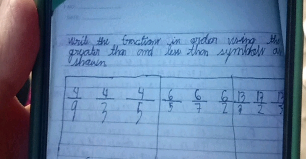 Write the fraction in order using the | StudyX