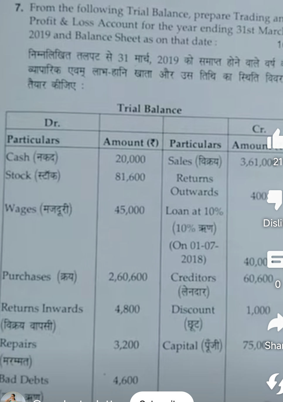7 From the following Trial Balance prepare | StudyX