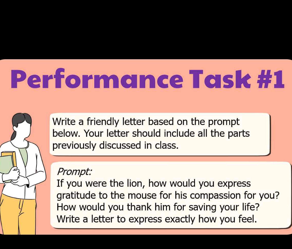 Performance Task 1 Write a friendly letter | StudyX