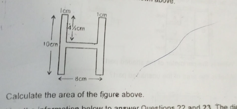 Calculate the area of the figure above