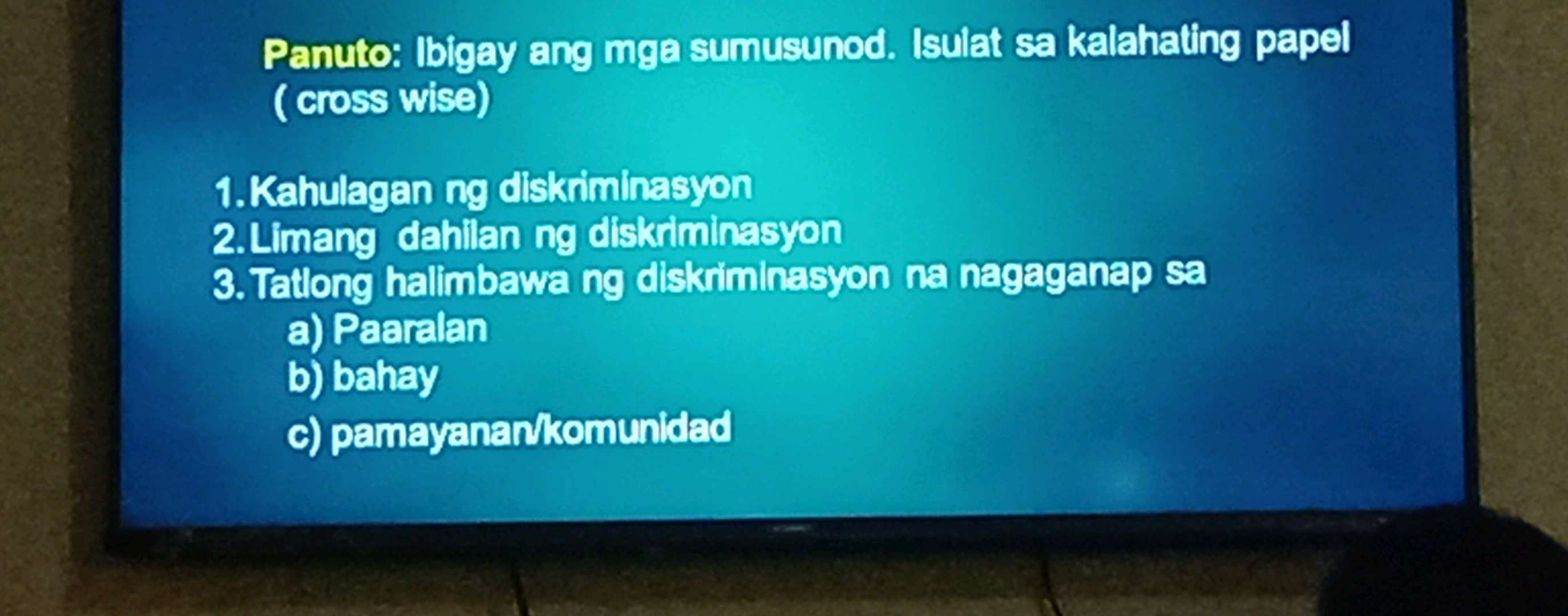 Panuto Ibigay ang mga sumusunod Isulat sa | StudyX