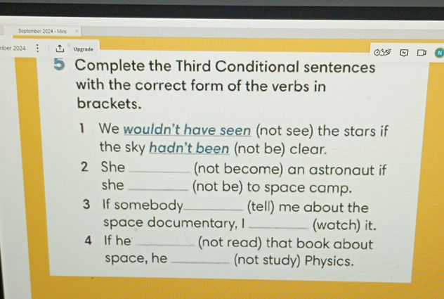 5 Complete the Third Conditional sentences | StudyX