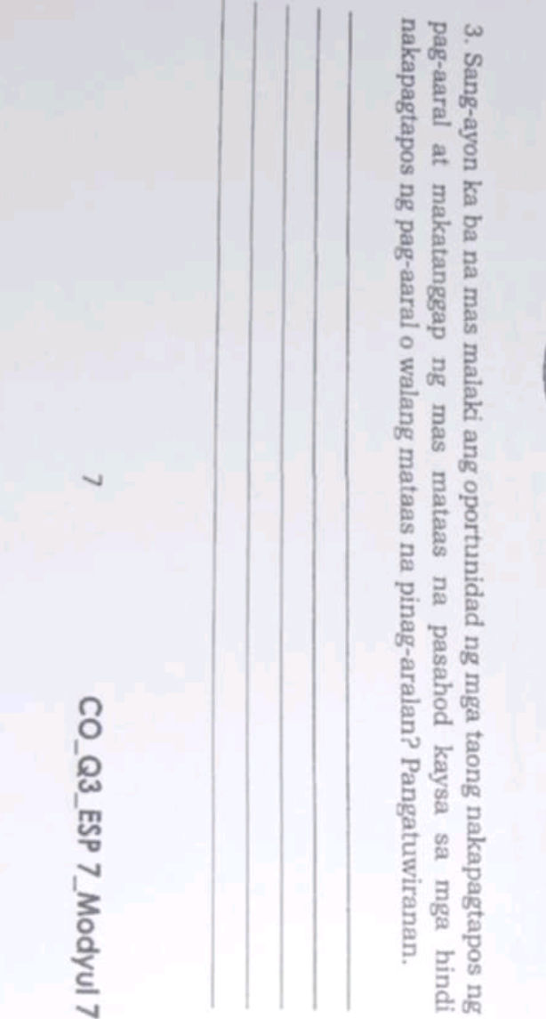 3 Sang-ayon ka ba na mas malaki ang | StudyX