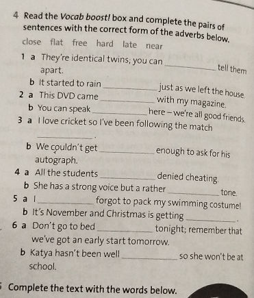 4 Read the Vocab boost box and complete the | StudyX