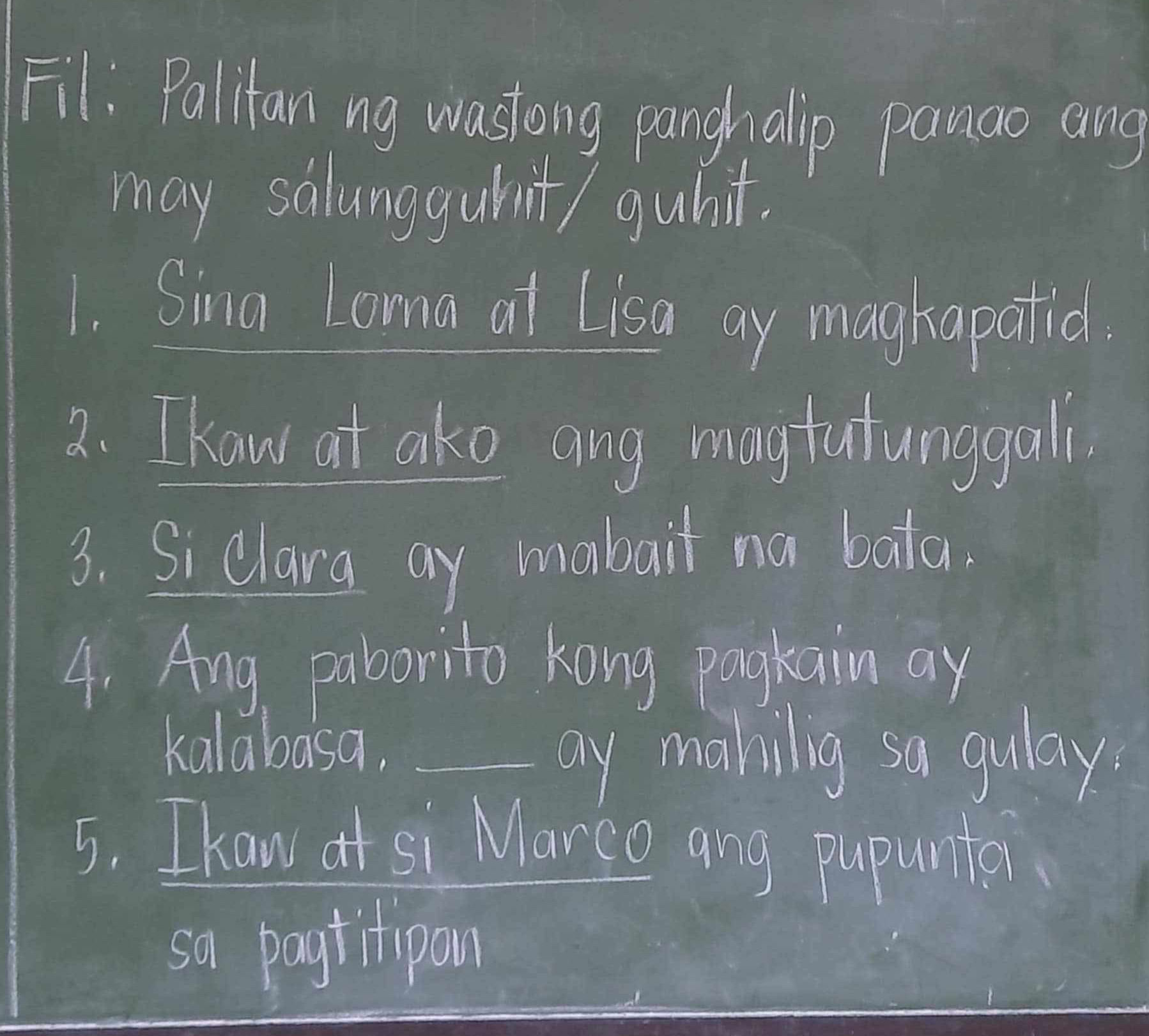 Fil Palitan ng wastong panghalip panao ang | StudyX