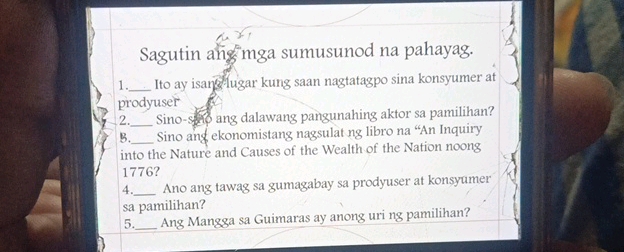 Sagutin ang mga sumusunod na pahayag 1 Ito | StudyX
