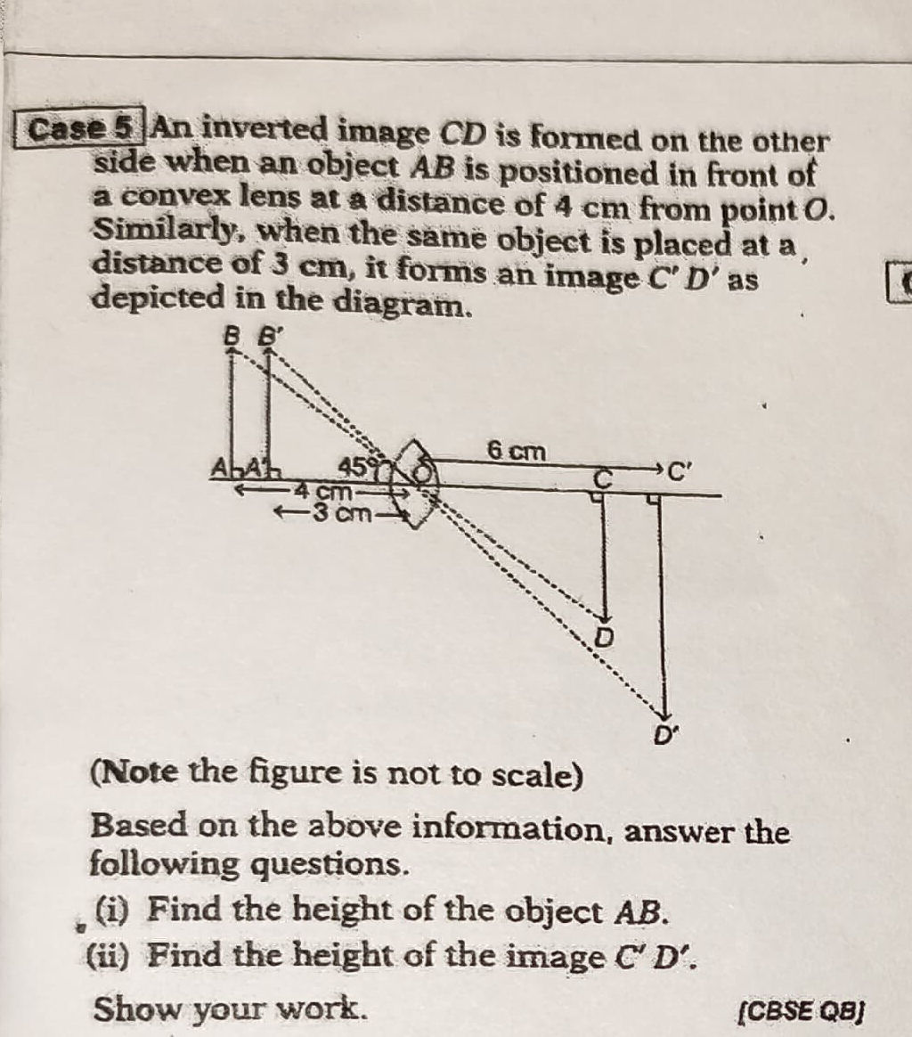 Case 5 An inverted image CD is formed on the | StudyX