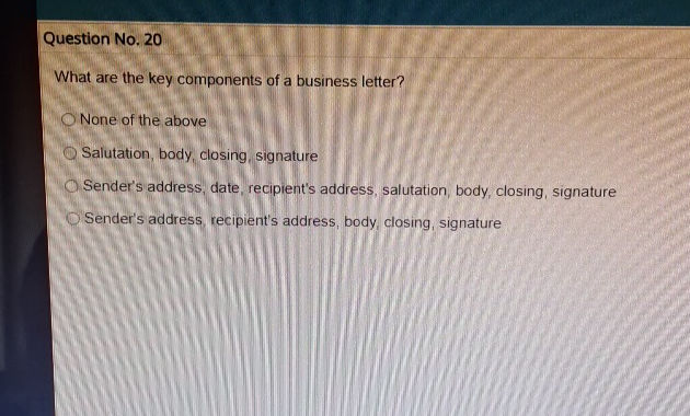 Question No 20 What are the key components | StudyX