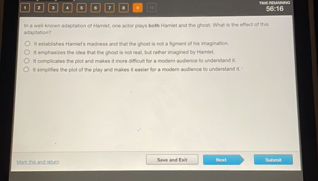 In a well-known adaptation of Hamlet one | StudyX