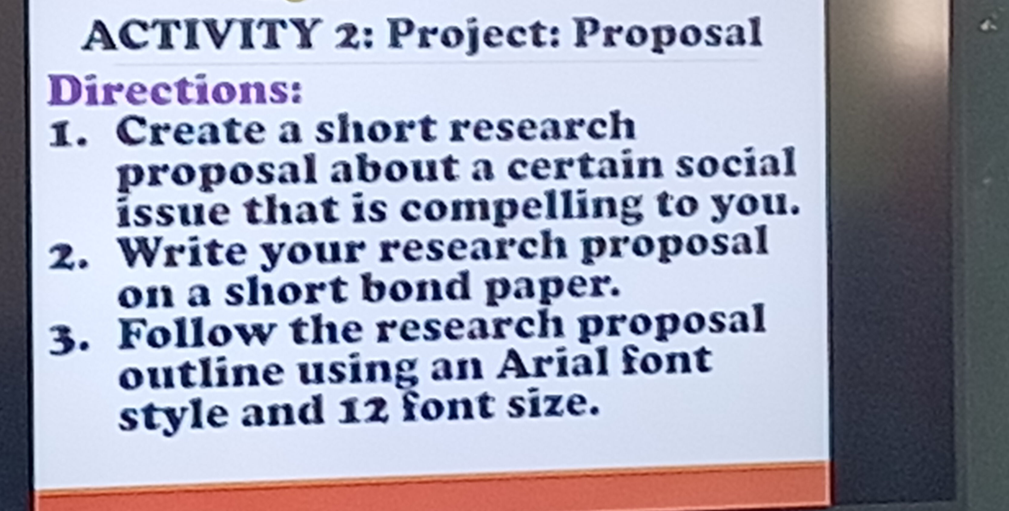 ACTIVITY 2 Project Proposal Directions 1 | StudyX