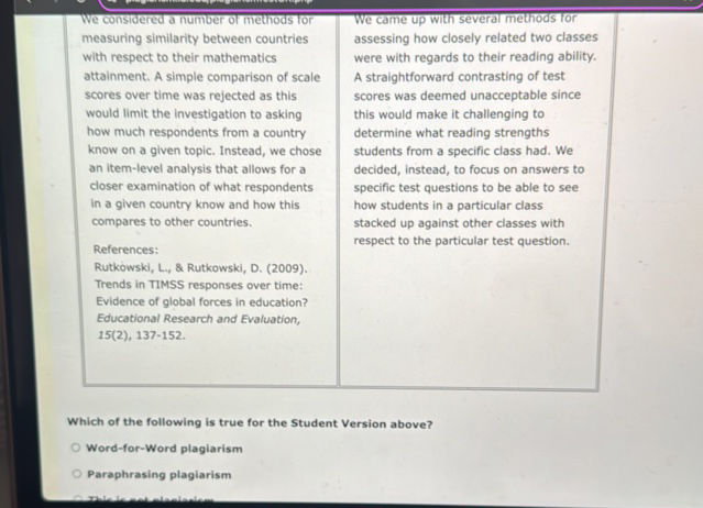 We considered a number of methods for | StudyX