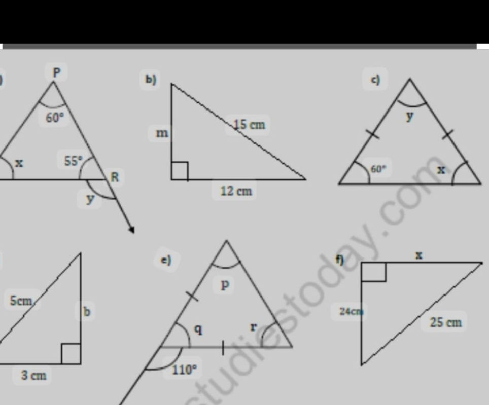 The image contains six triangles with | StudyX