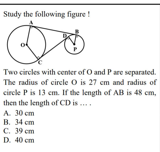 Study the following figure Two circles with | StudyX
