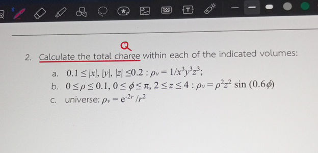 2 Calculate the total charge within each of