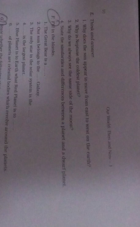 E Think and answer 1 Why does the sun appear | StudyX