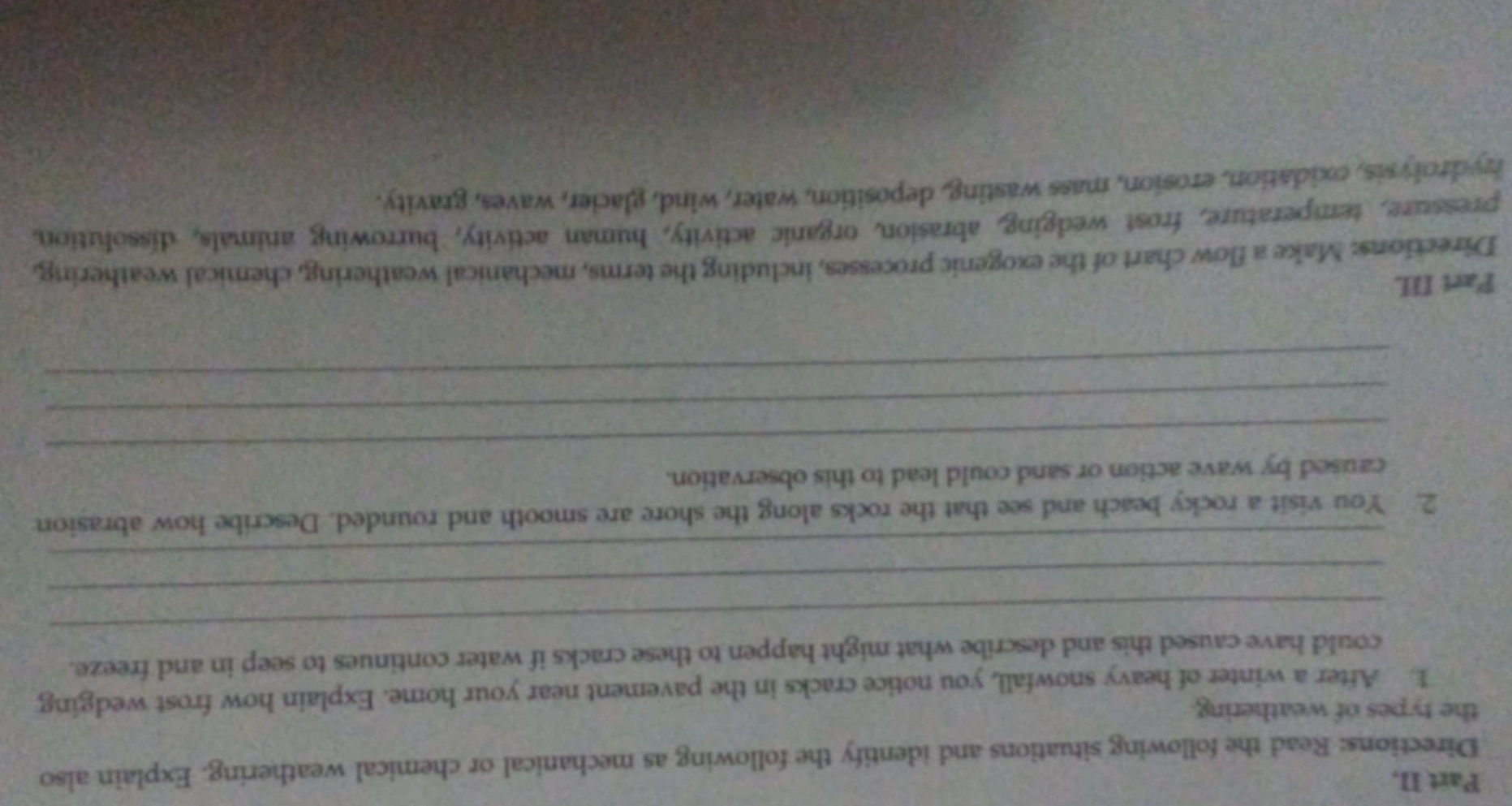 Part 11 Directions Read the following | StudyX