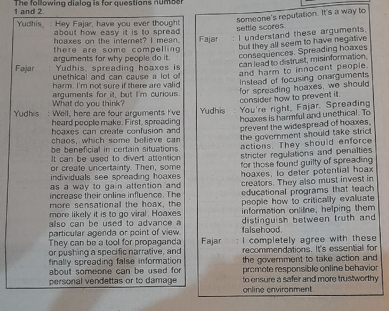 The following dialog is for questions number | StudyX