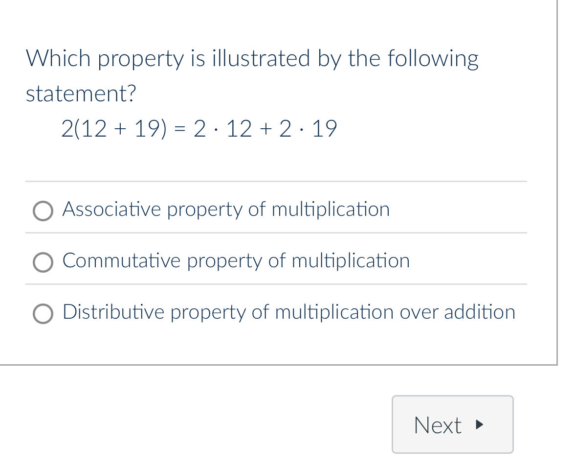 Which property is illustrated by the