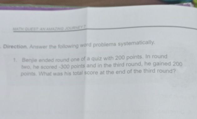 Direction Answer the following word problems | StudyX