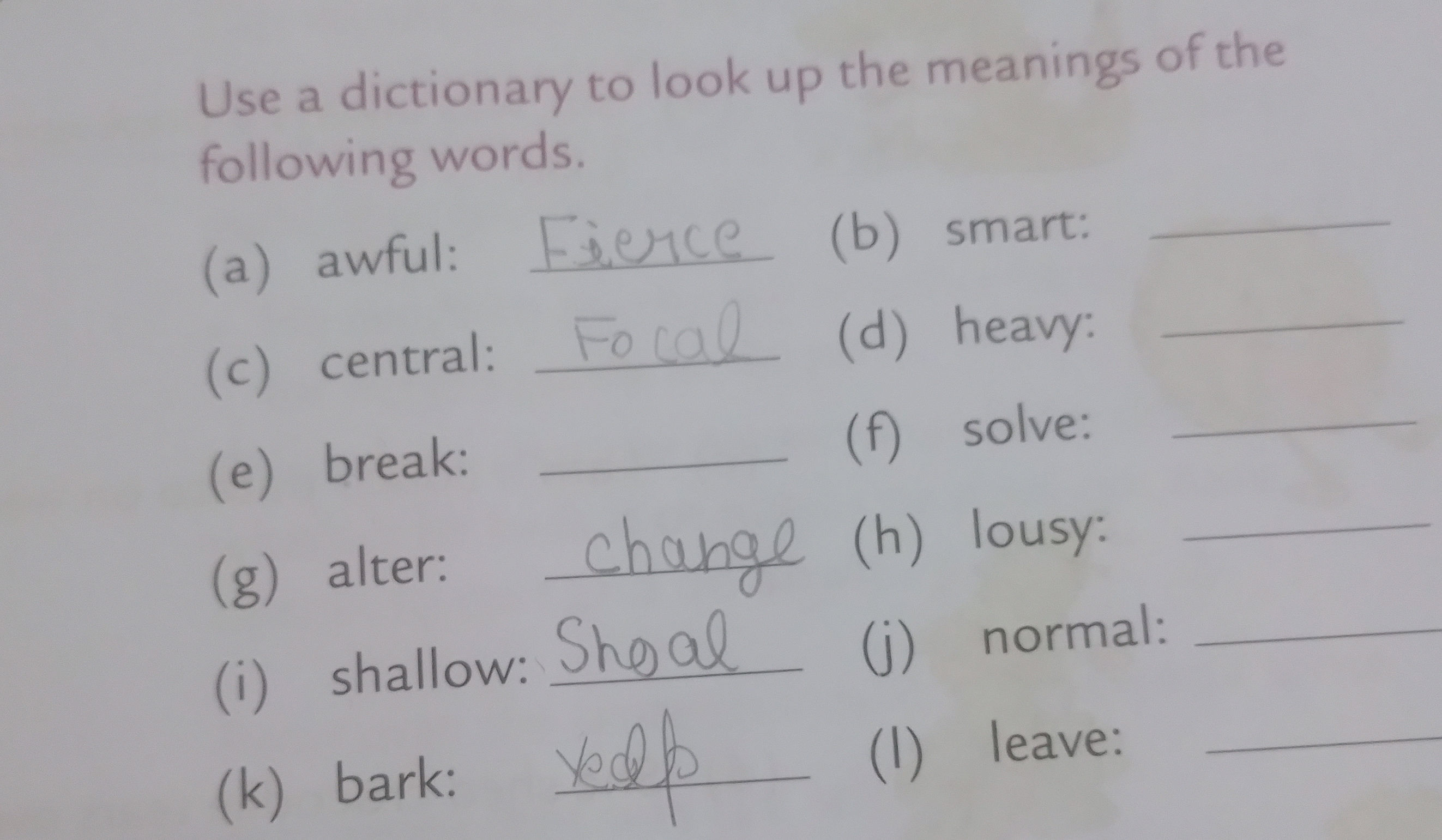 Use a dictionary to look up the meanings of | StudyX