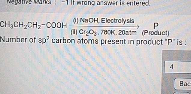 Negative Marks -1 If wrong answer is entered | StudyX