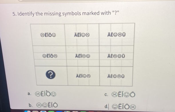 5 Identify the missing symbols marked with | StudyX