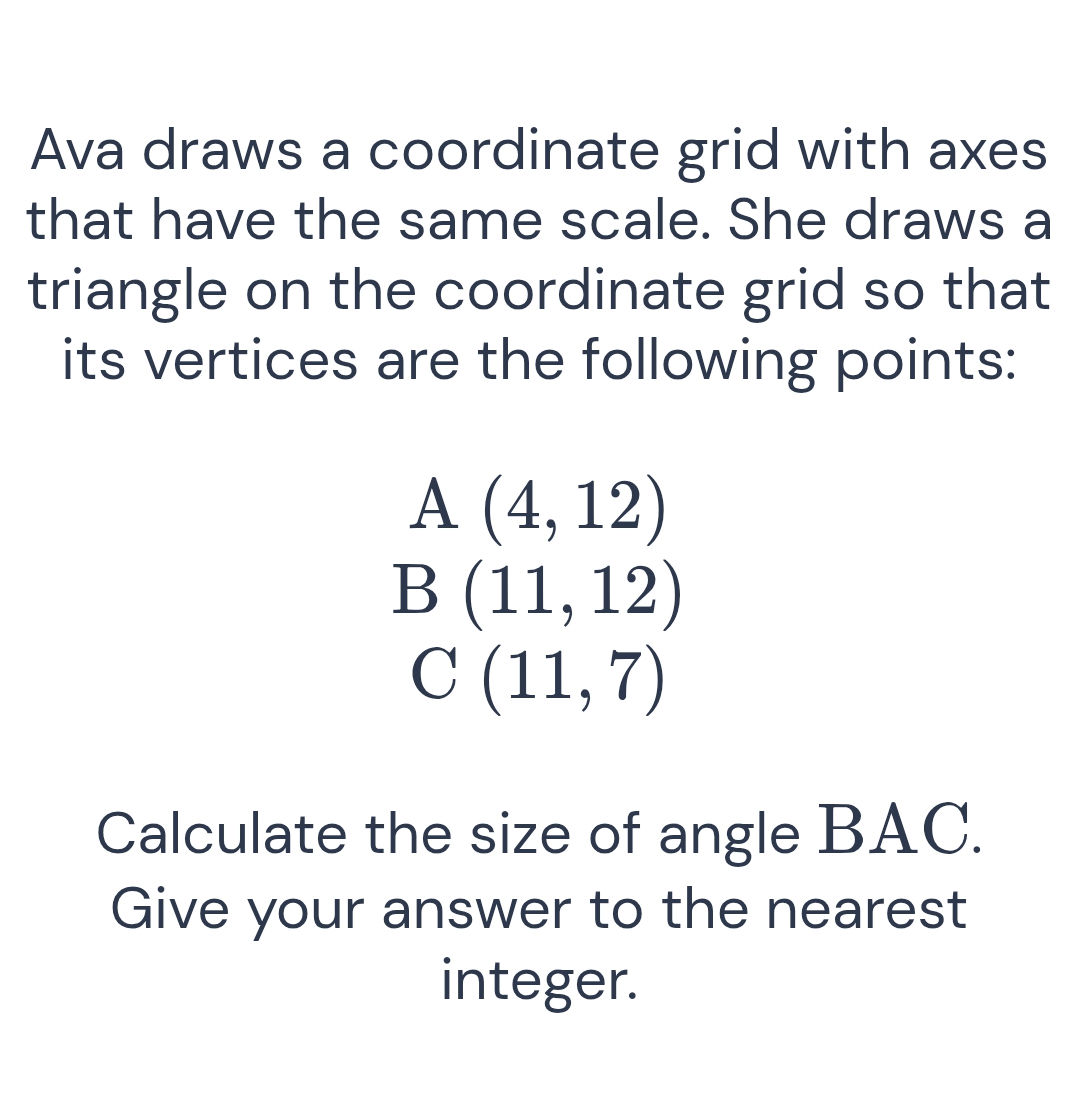 Ava draws a coordinate grid with axes that | StudyX
