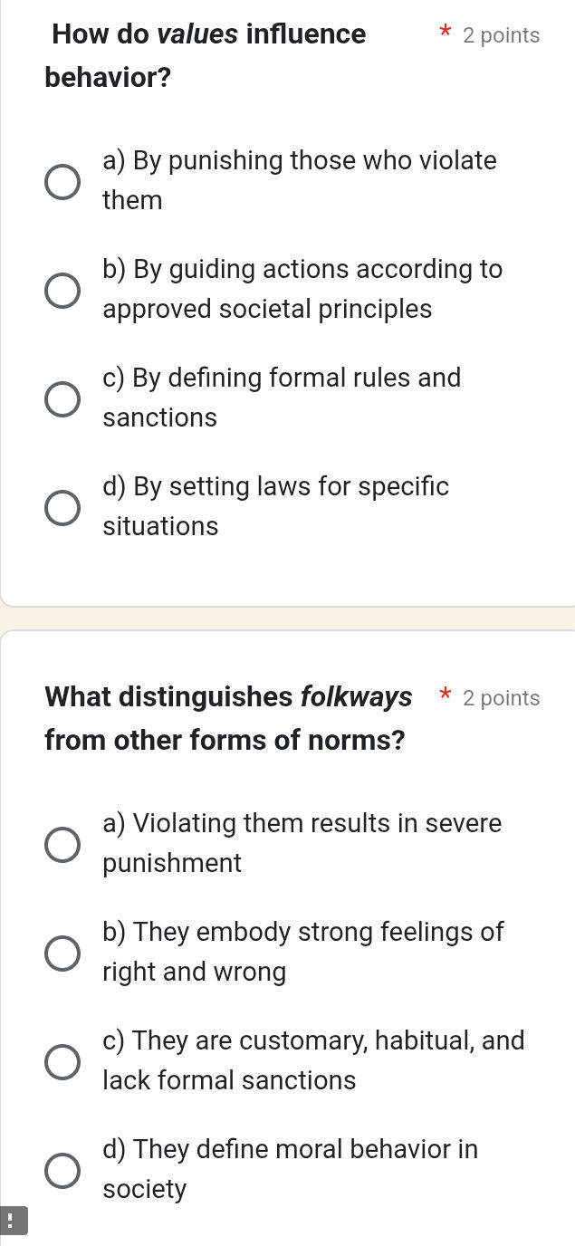 How do values influence behavior a) By | StudyX