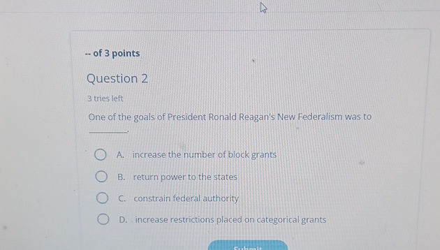 Question 2 3 tries left One of the goals of | StudyX