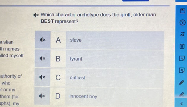 Which character archetype does the gruff