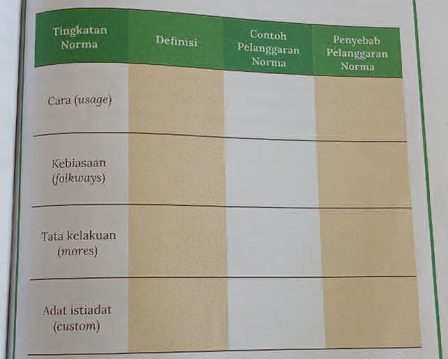 Tingkatan Norma Cara (usage) Kebiasaan | StudyX