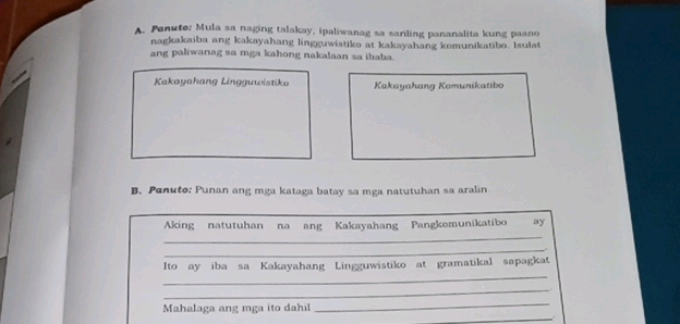 A Panuto Mula sa naging talakay ipaliwanag | StudyX