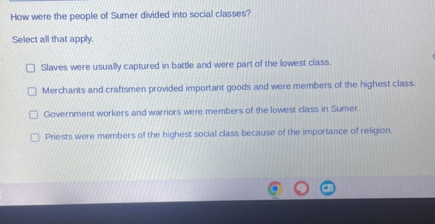 How were the people of Sumer divided into | StudyX