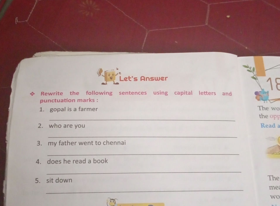 Rewrite the following sentences using | StudyX