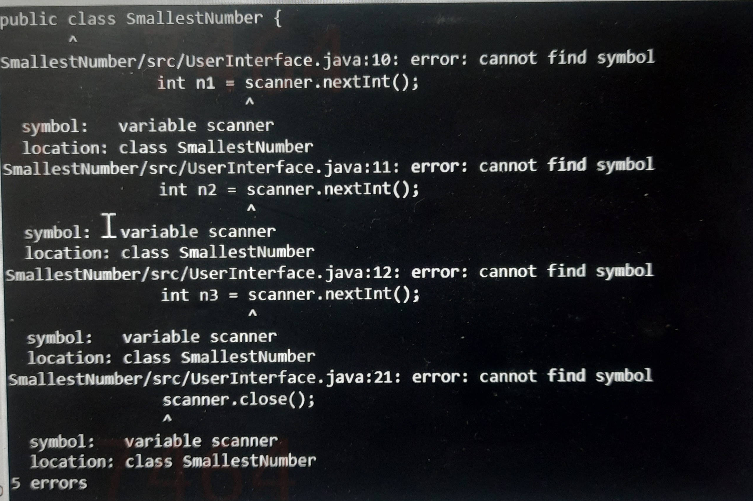 public class SmallestNumber | StudyX