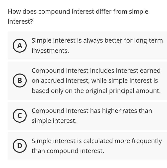 How does compound interest differ from | StudyX