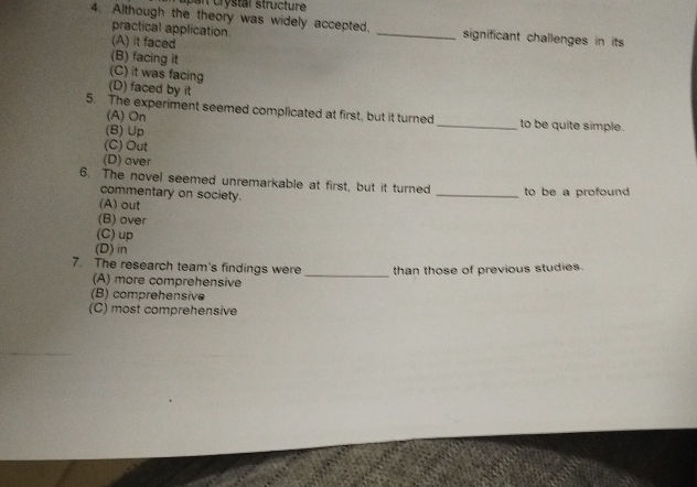 4 Although the open crystal structure theory | StudyX