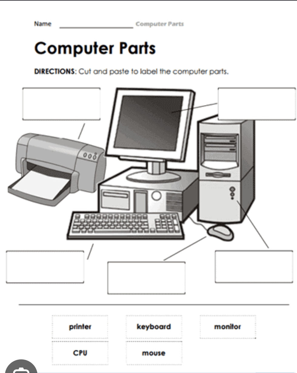 Computer Parts DIRECTIONS Cut and paste to | StudyX
