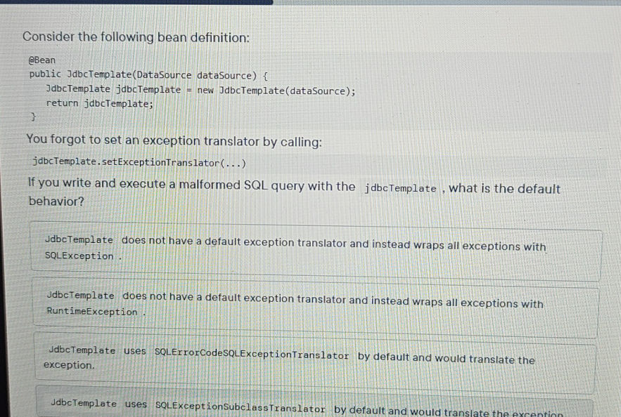 Consider the following bean definition Bean | StudyX