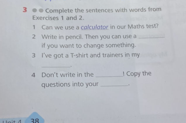 3 Complete the sentences with words from | StudyX